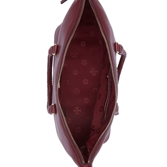 Tory Burch | Bags | Tory Burch Taylor Leather Satchel Garnet | Poshmark
